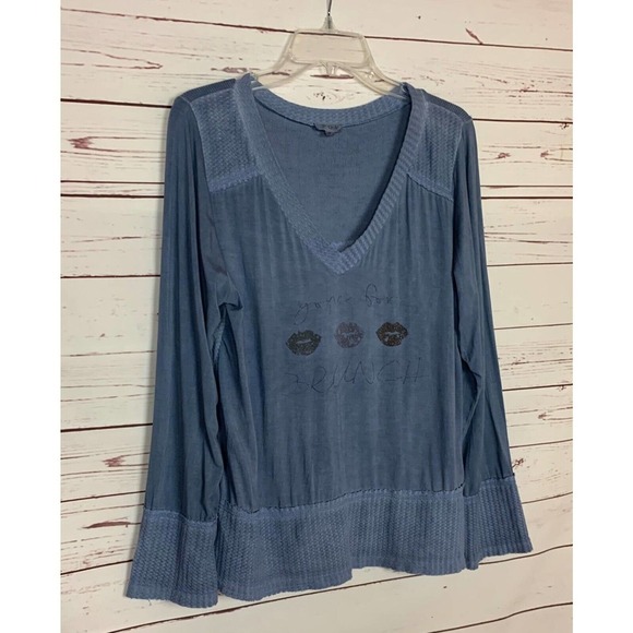 POL | Tops | Pol Anthropologie Womens M Medium Blue Wash Long Sleeve ...